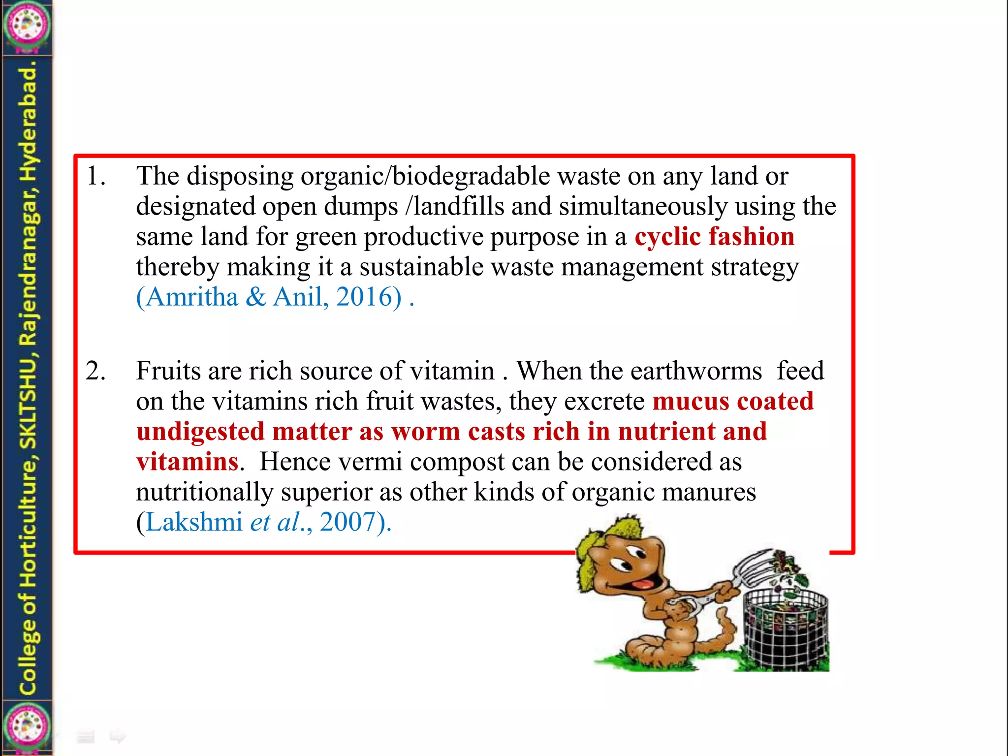 Waste management of fruits | PPTX
