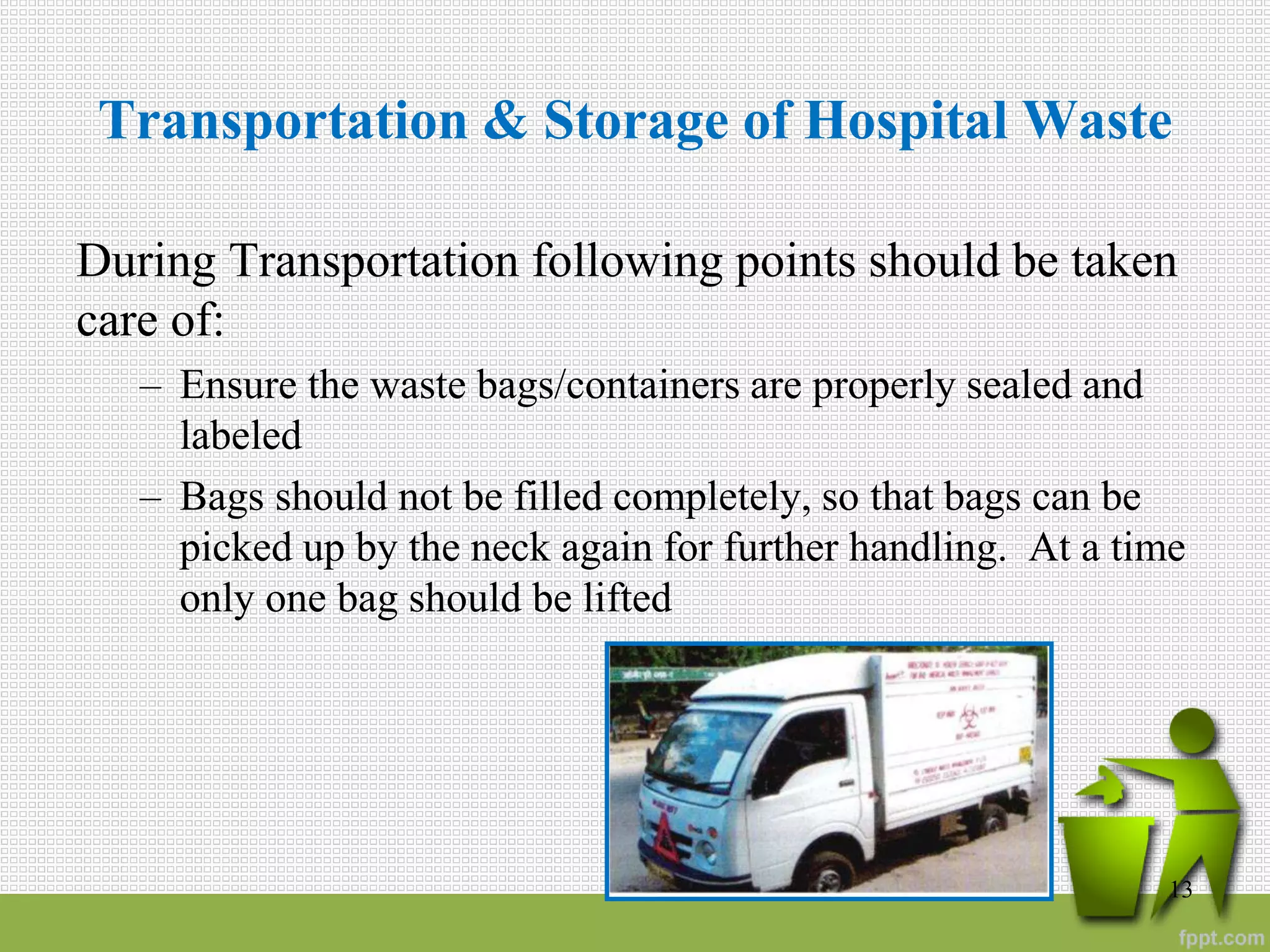 Waste management in the center and clinics | PPTX