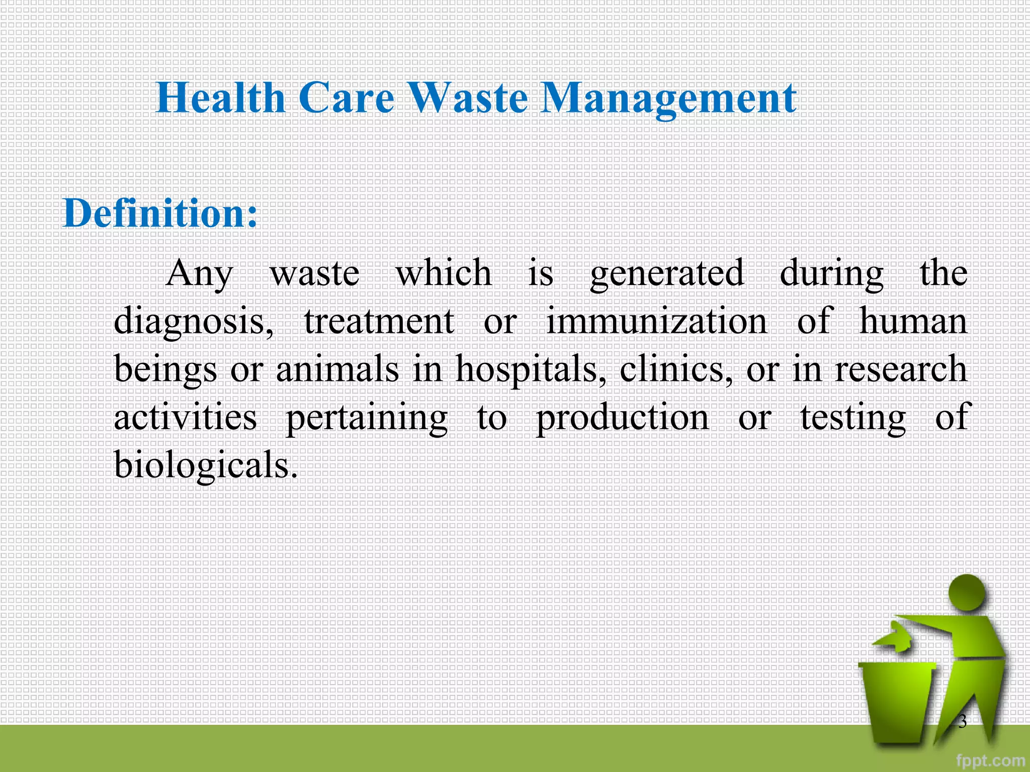 Waste management in the center and clinics | PPTX
