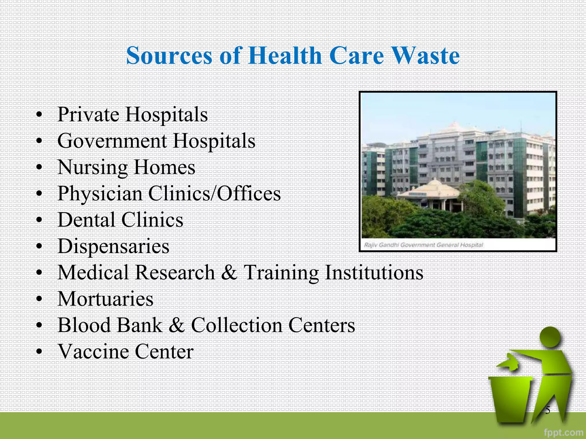 Waste management in the center and clinics | PPTX