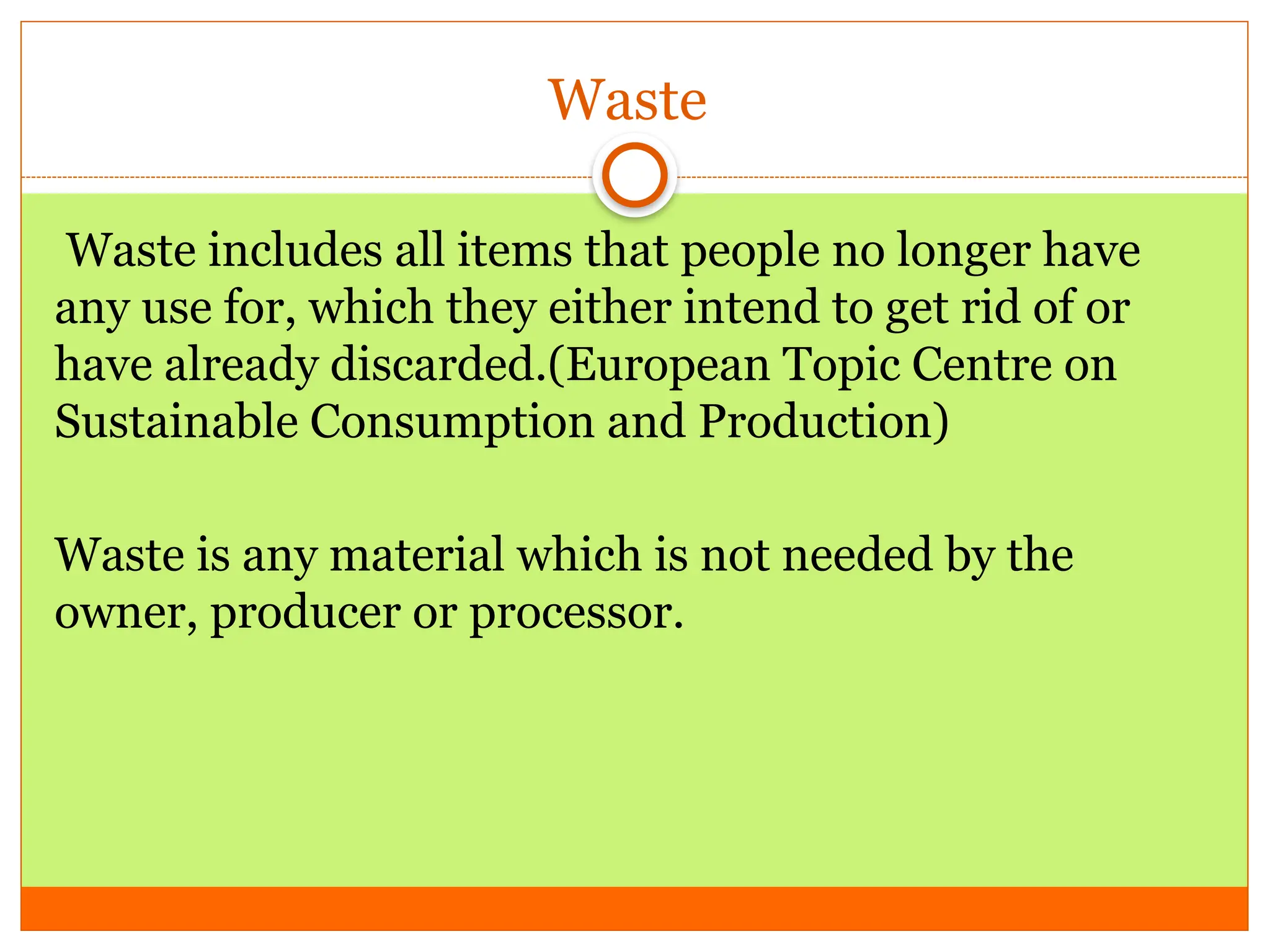 waste management: Definition of waste, types of wastes and their ...