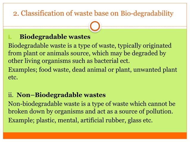 waste management: Definition of waste, types of wastes and their ...