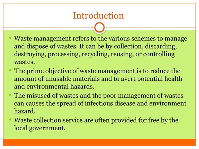 waste management: Definition of waste, types of wastes and their ...