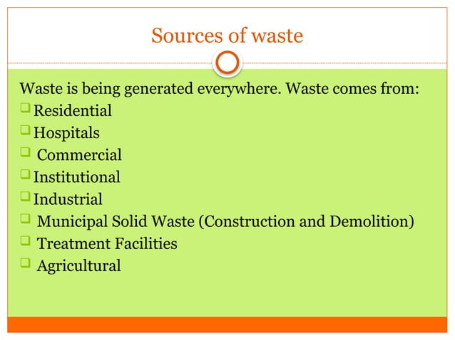 waste management: Definition of waste, types of wastes and their ...