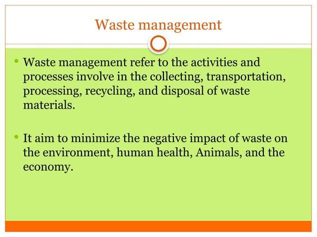 waste management: Definition of waste, types of wastes and their ...