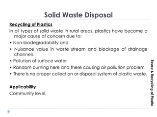Waste management : Reduce, Reuse and Recycle of waste | PPTX