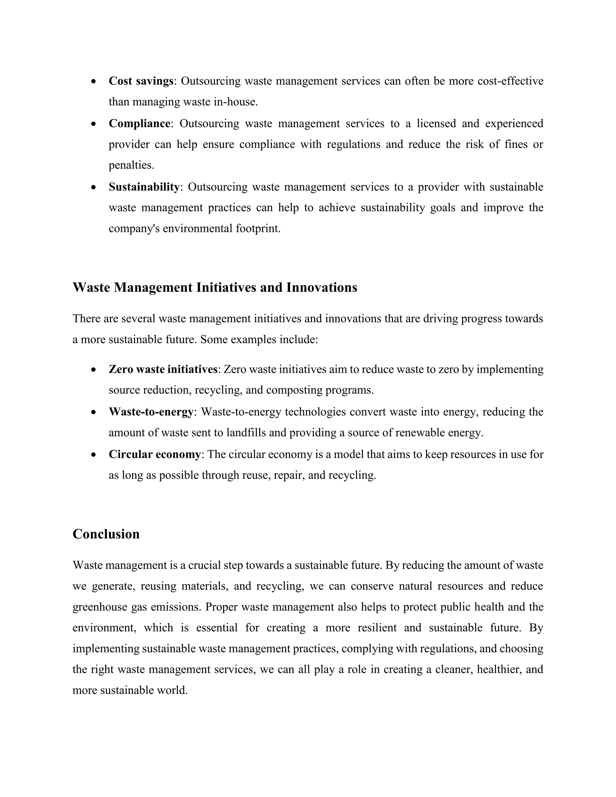 Waste Management A Crucial Step Towards a Sustainable Future | PDF