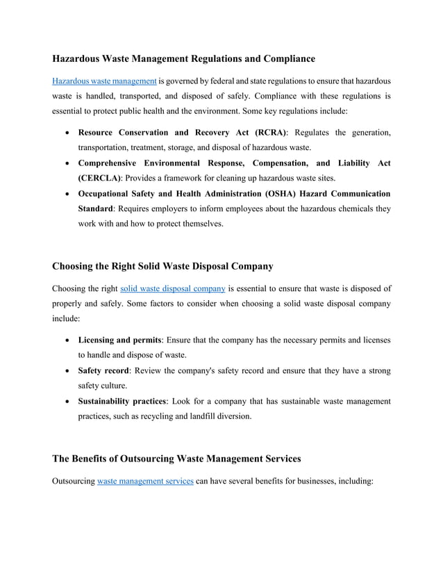 Waste Management A Crucial Step Towards a Sustainable Future | PDF ...