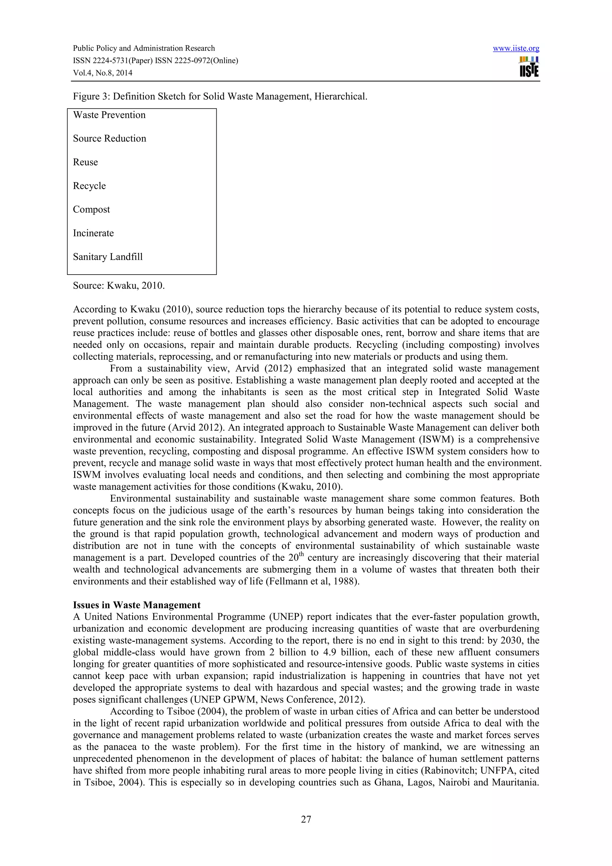 Waste management and environmental sustainability in ghana | PDF
