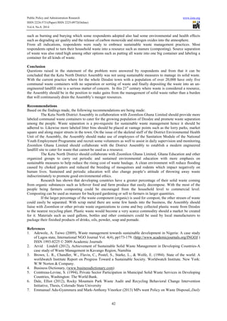 Waste management and environmental sustainability in ghana | PDF