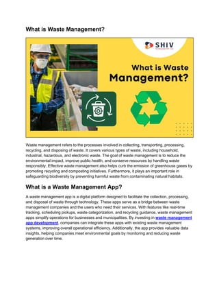 Complete Guide to Waste Management Apps: Types, Benefits & Features | PDF