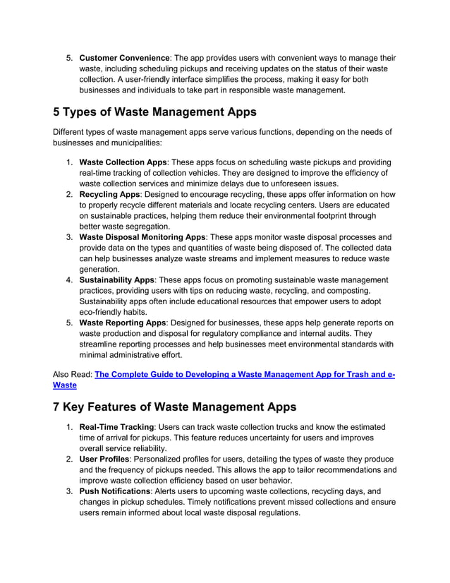 Complete Guide to Waste Management Apps: Types, Benefits & Features | PDF