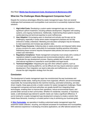 Complete Guide to Waste Management Apps: Types, Benefits & Features | PDF
