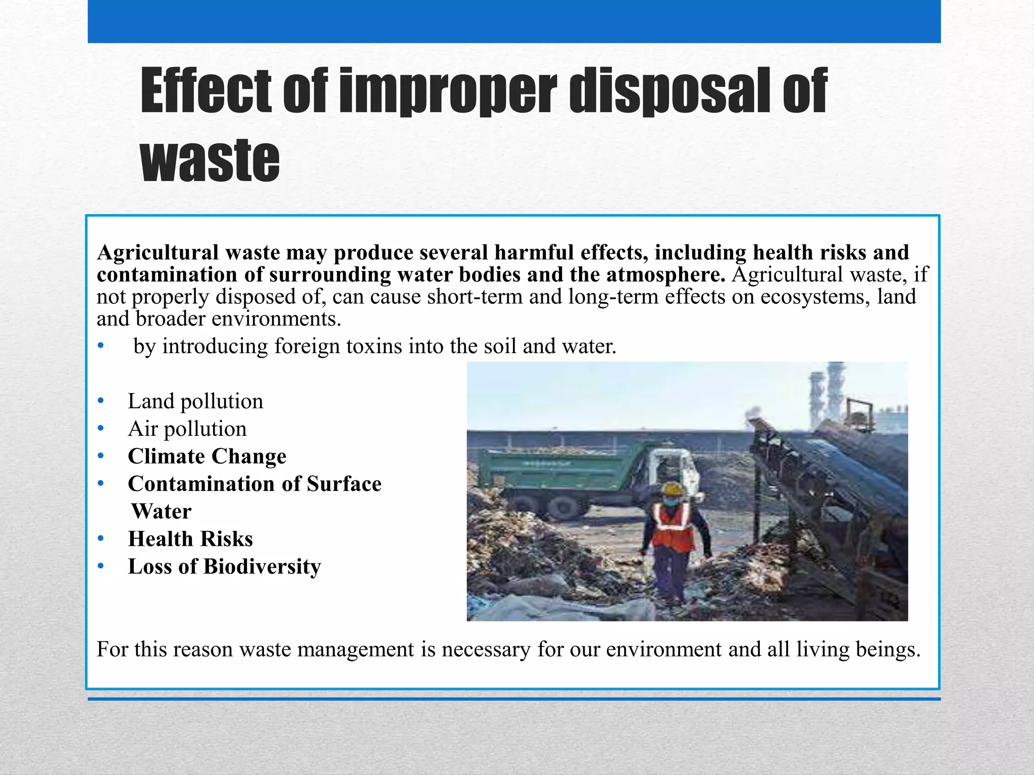 Waste management at agricultural sector | PPTX