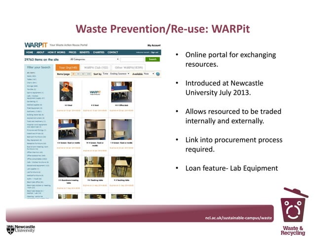 Waste management at newcastle university | PPT