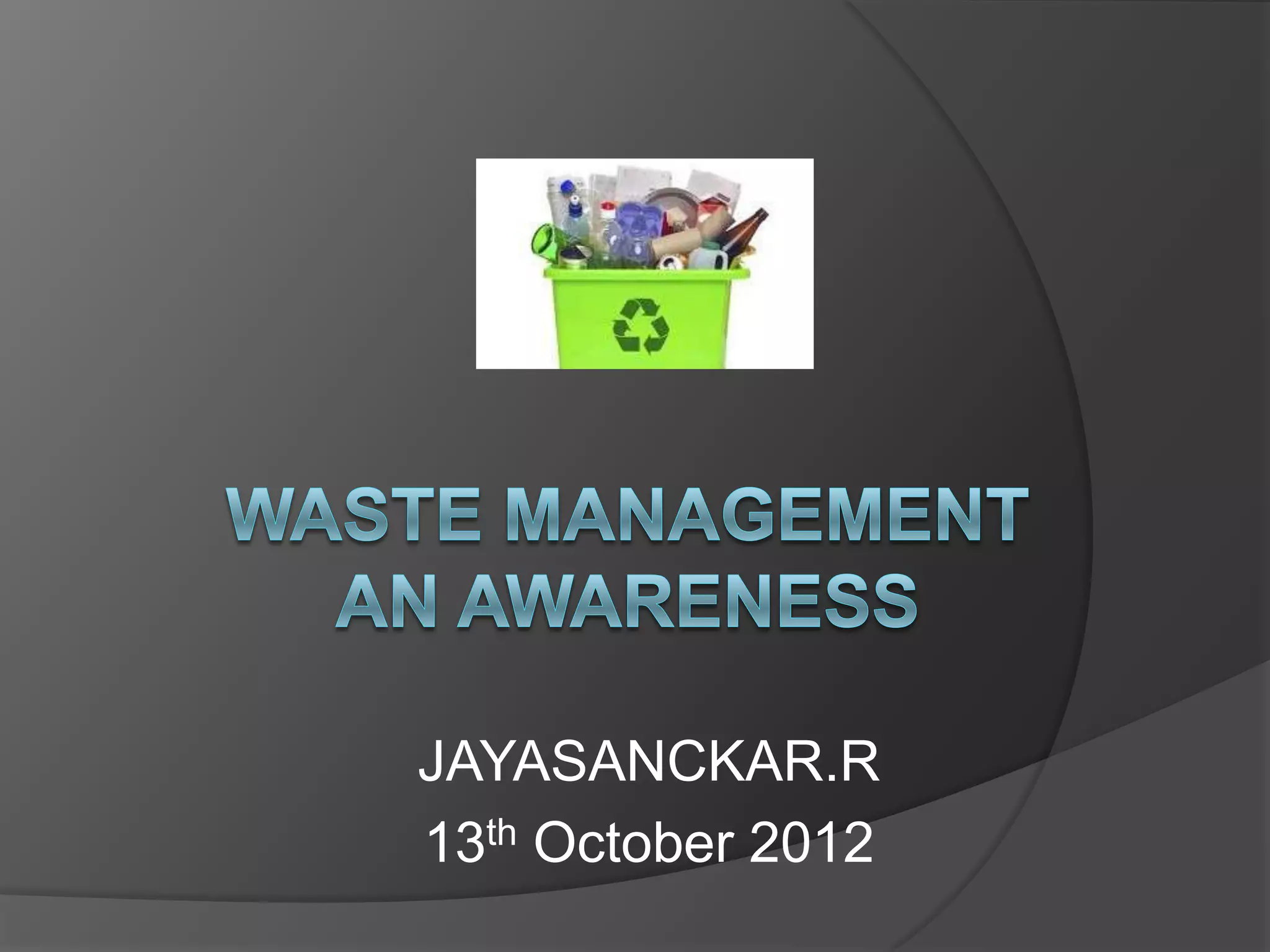 Waste Management Awareness -BBMP-BANGALORE | PPTX