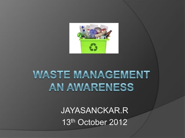 Waste Management Awareness -BBMP-BANGALORE | PPTX