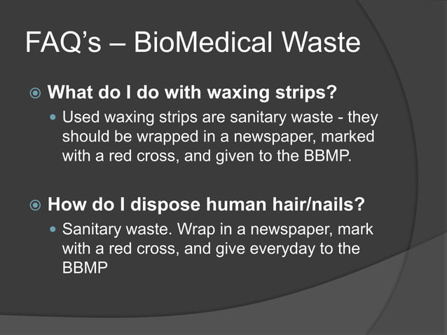 Waste Management Awareness -BBMP-BANGALORE | PPTX