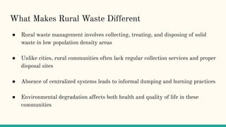 Waste Management Challenges and Solutions in Rural Communities | PDF