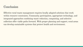 Waste Management Challenges and Solutions in Rural Communities | PDF