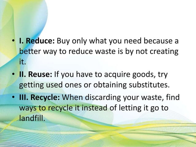 WASTE WASTE MANAGEMENT REDUCE, REUSE AND RECYCLE.ppt