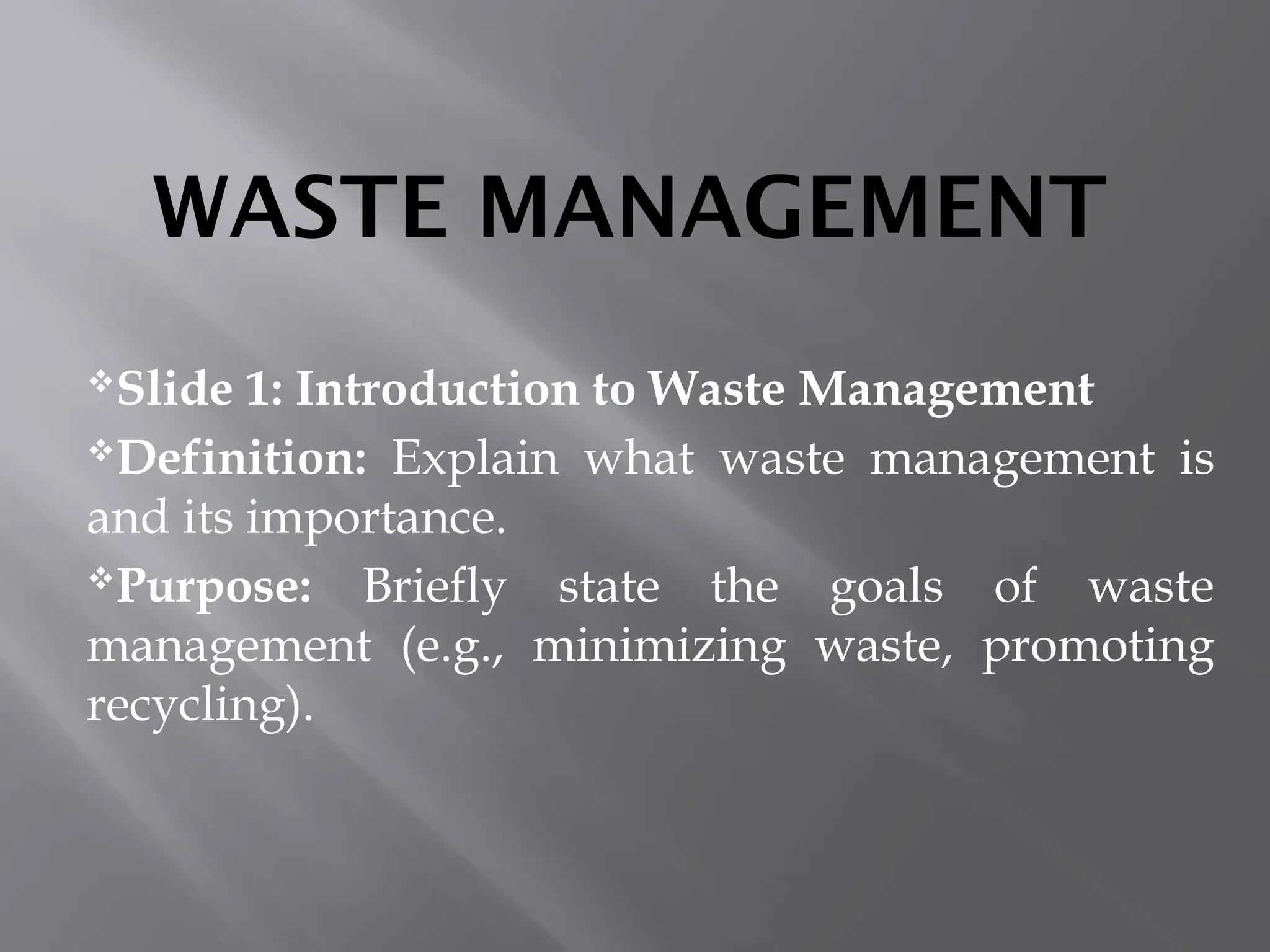 Waste management FOR MBA STUDENTS FOR GUIDING | PPTX