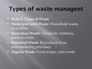 Waste management FOR MBA STUDENTS FOR GUIDING | PPT