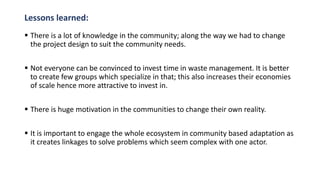 Innovating to improve the ownership, sustainability and multi-actor ...