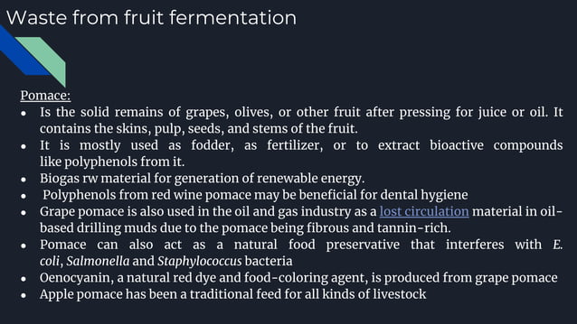 Waste management from fermentation industries | PPTX