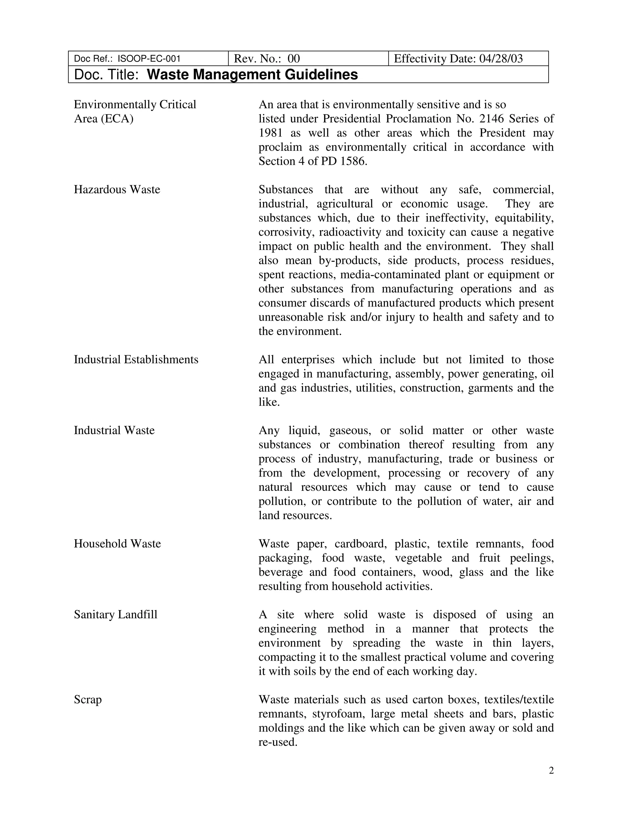 Waste management guidelines | PDF