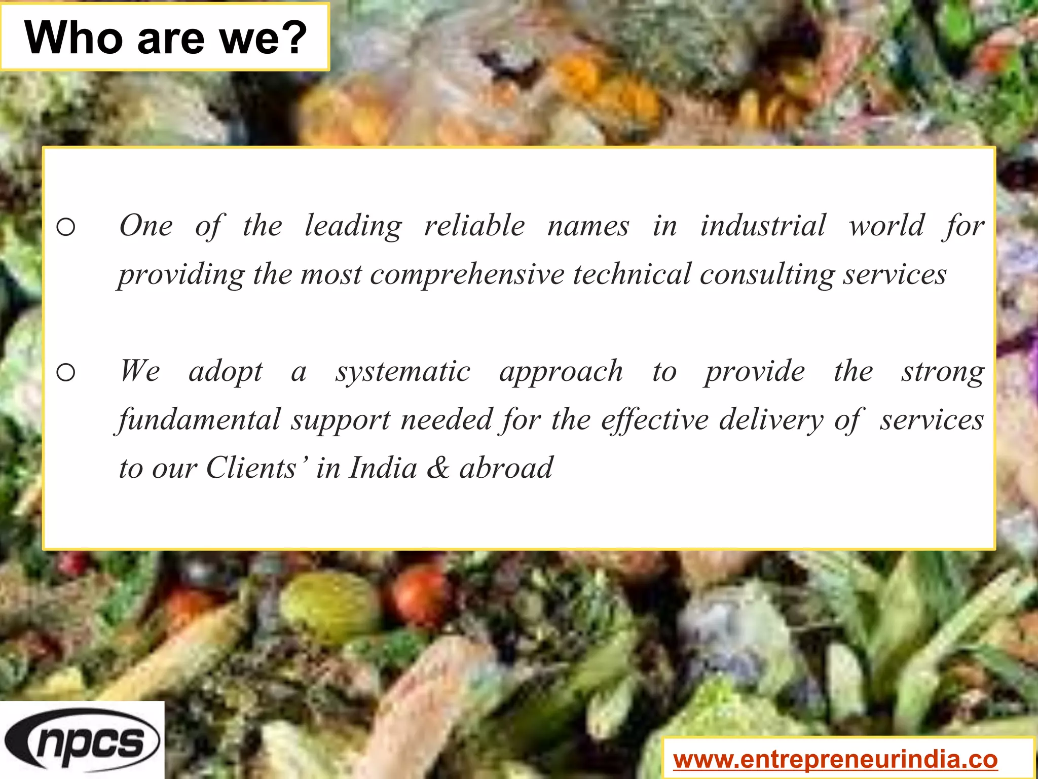 Waste Management in Food Processing Industry | PPTX
