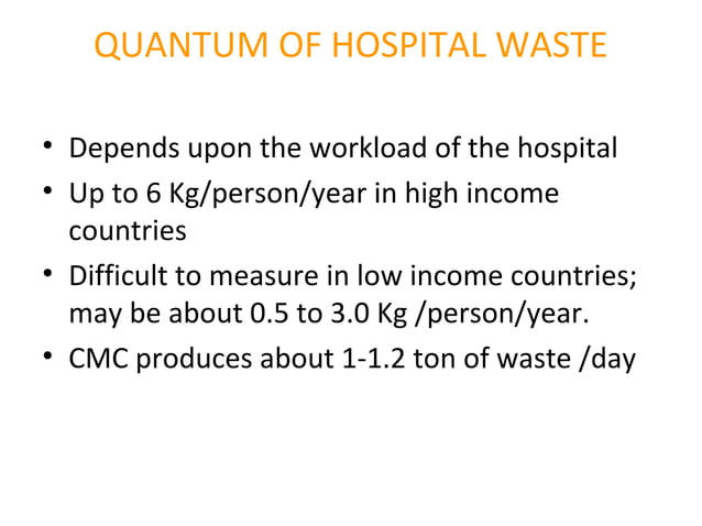 Waste management in hospital | PPT