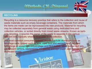 Waste management and Kinds, concept, methods of disposal, Process, Eco ...