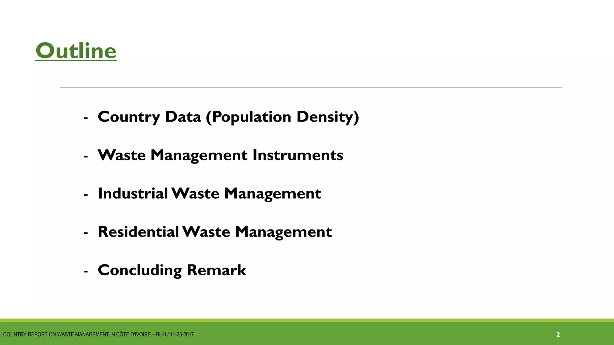 Waste Management in the Ivory Coast, an Overview | PDF