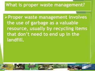 Waste management presentation | PPT