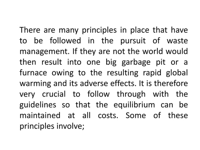 Waste management principles | PPTX