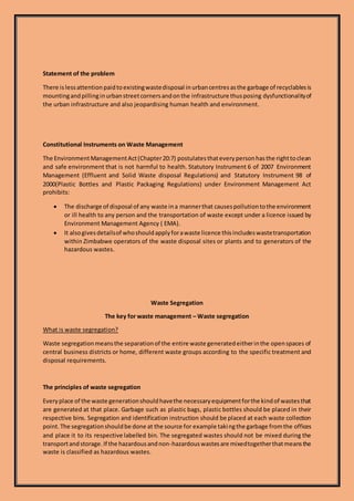 Waste management project | DOCX | Environmental Services Industry ...