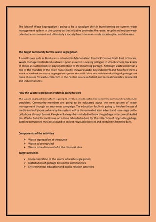 Waste management project | DOCX | Environmental Services Industry ...