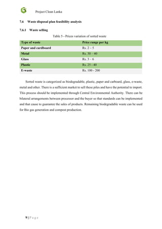 Waste management project proposal for sri lanka | PDF