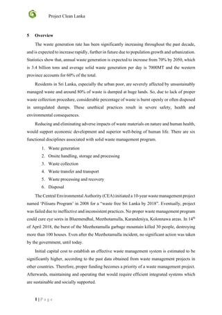 Solid Waste Management Project Proposal