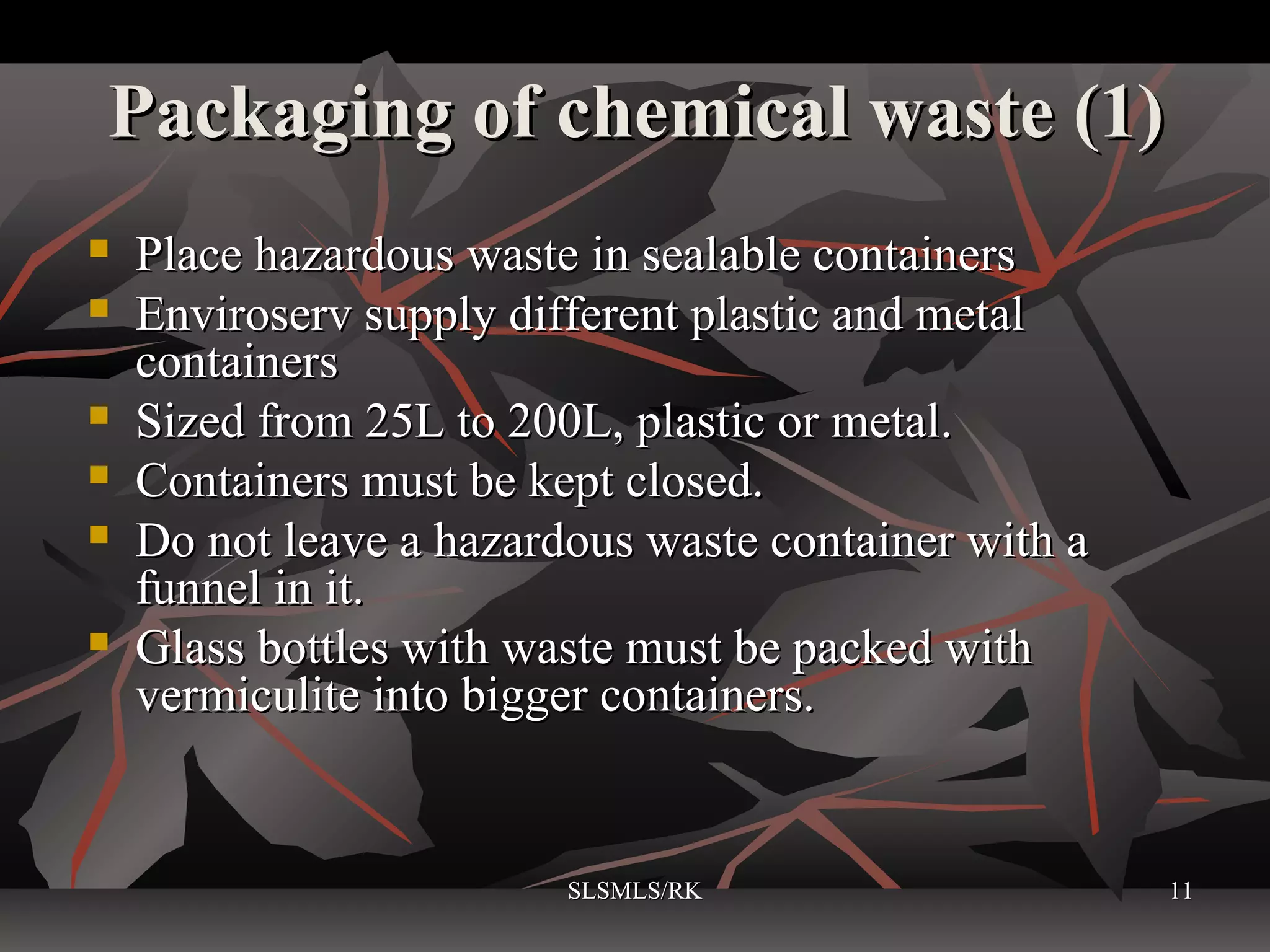 Waste Management at Medical Laboratories | PPT