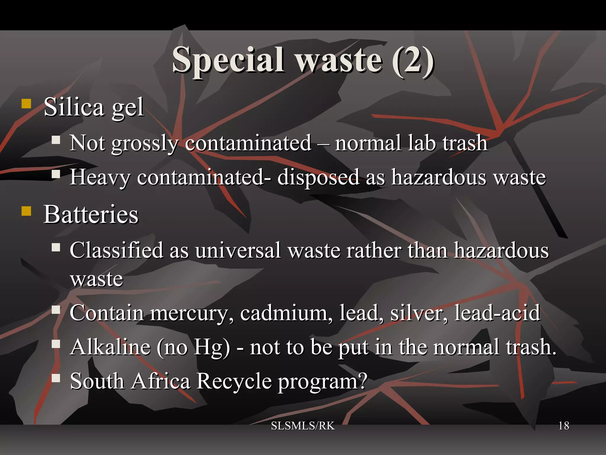 Waste Management at Medical Laboratories | PPT