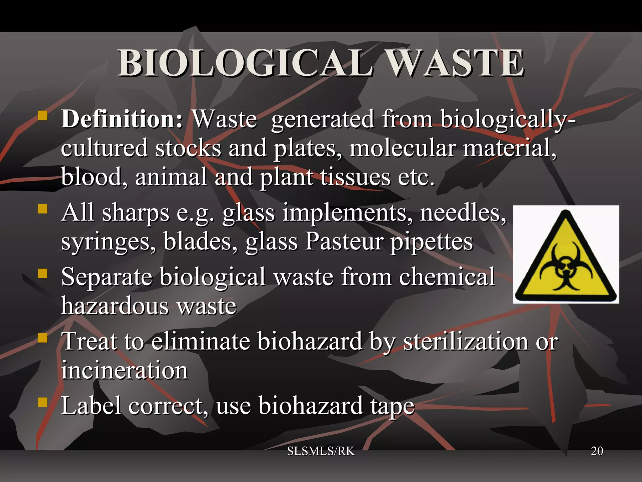 Waste Management at Medical Laboratories | PPT