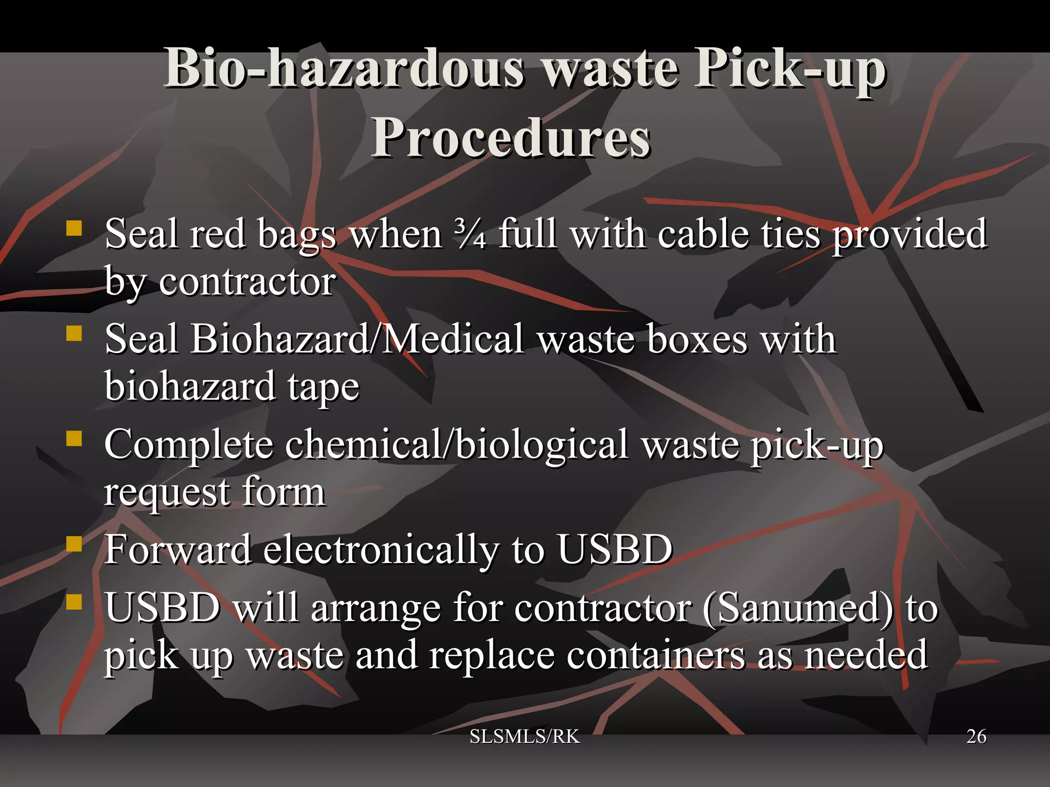 Waste Management at Medical Laboratories | PPT