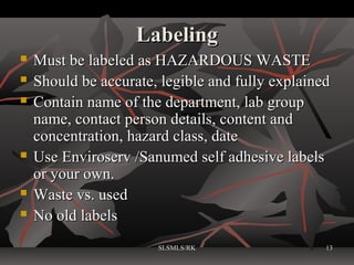 Waste Management at Medical Laboratories | PPT