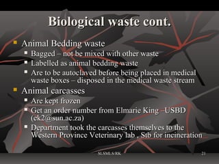Waste Management at Medical Laboratories | PPT