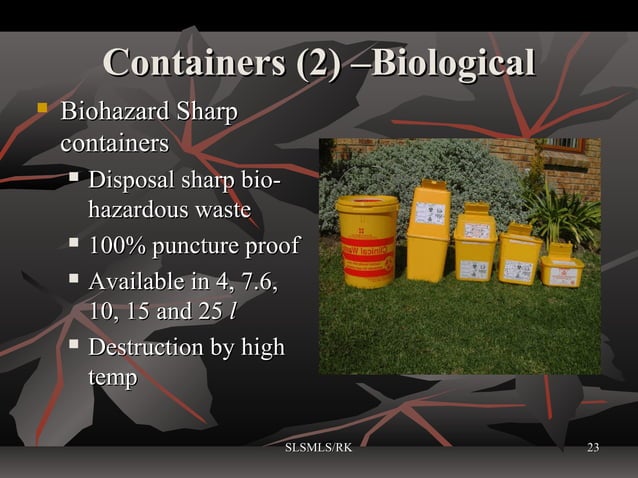 Waste Management at Medical Laboratories | PPT | Chemistry | Science