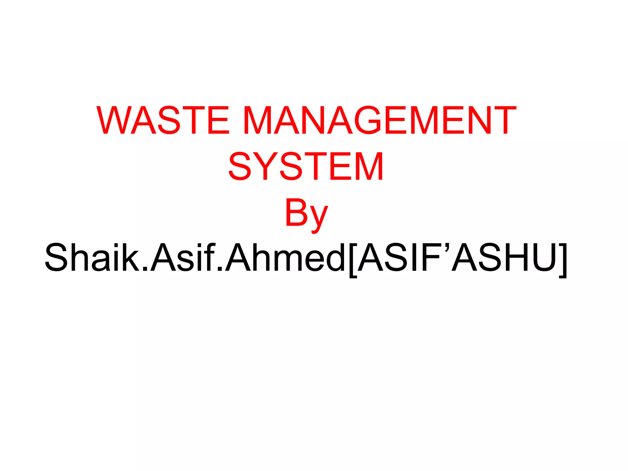 Waste management system | PPT