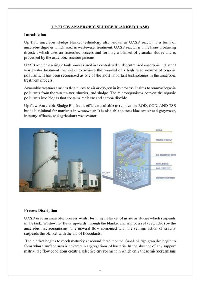 Up flow anaerobic Sludge Blanket (UASB) | PDF