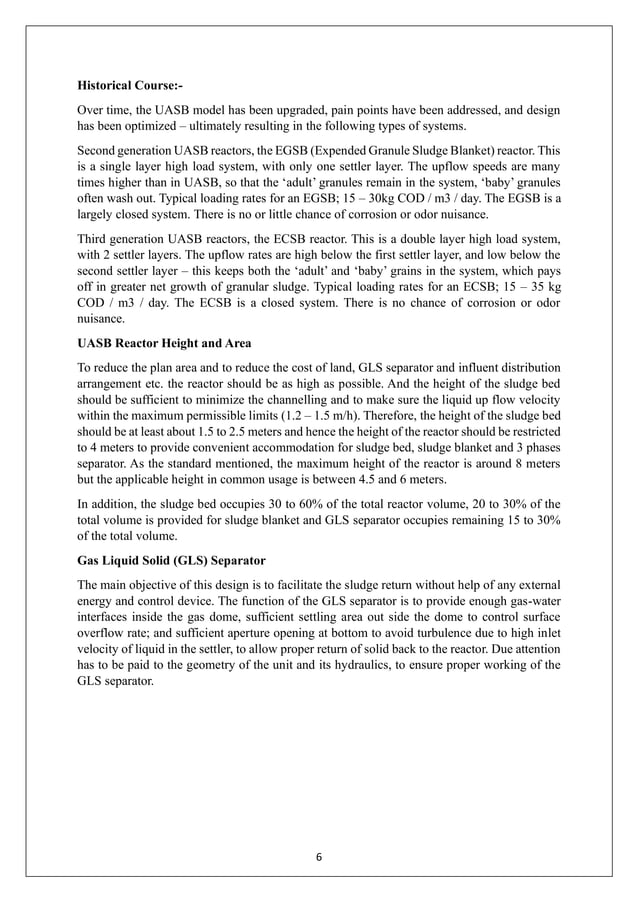 Up flow anaerobic Sludge Blanket (UASB) | PDF